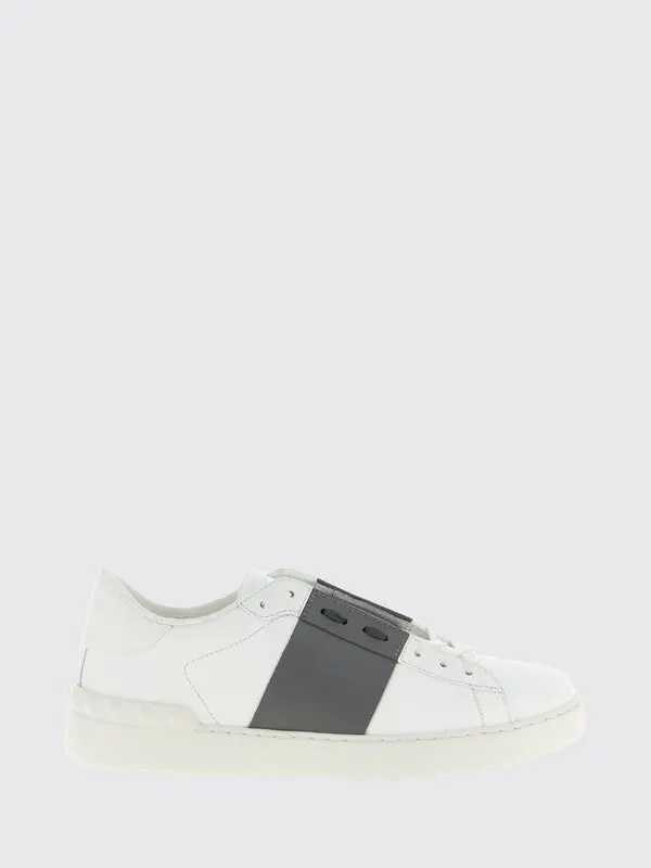 Valentino Garavani Open Calf Leather Sneakers With Contrasting Band - White 2