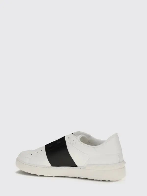 Valentino Garavani Open Calf Leather Sneakers With Contrasting Band - White