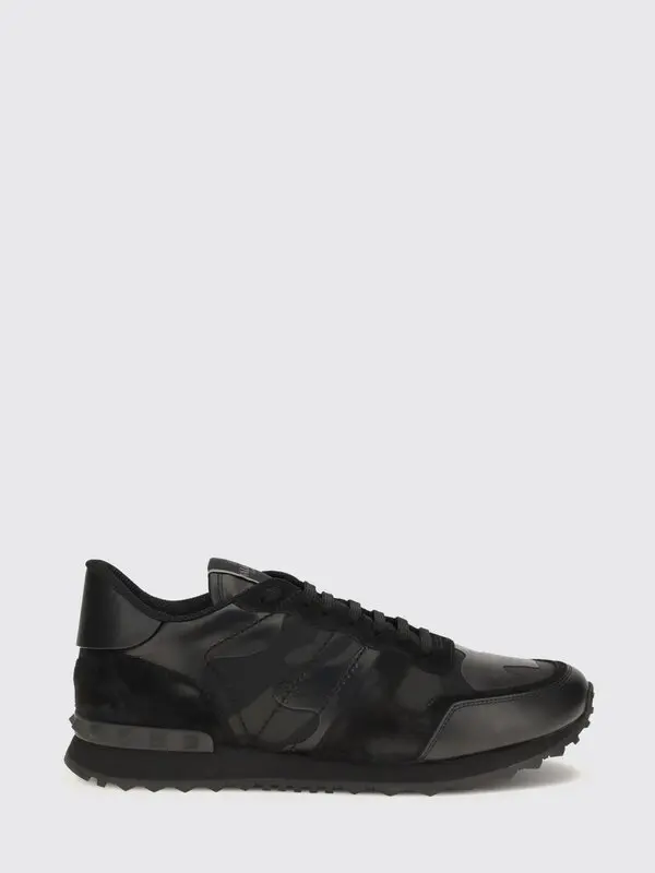 Valentino Garavani Rockrunner Camouflage Leather And Suede Sneakers