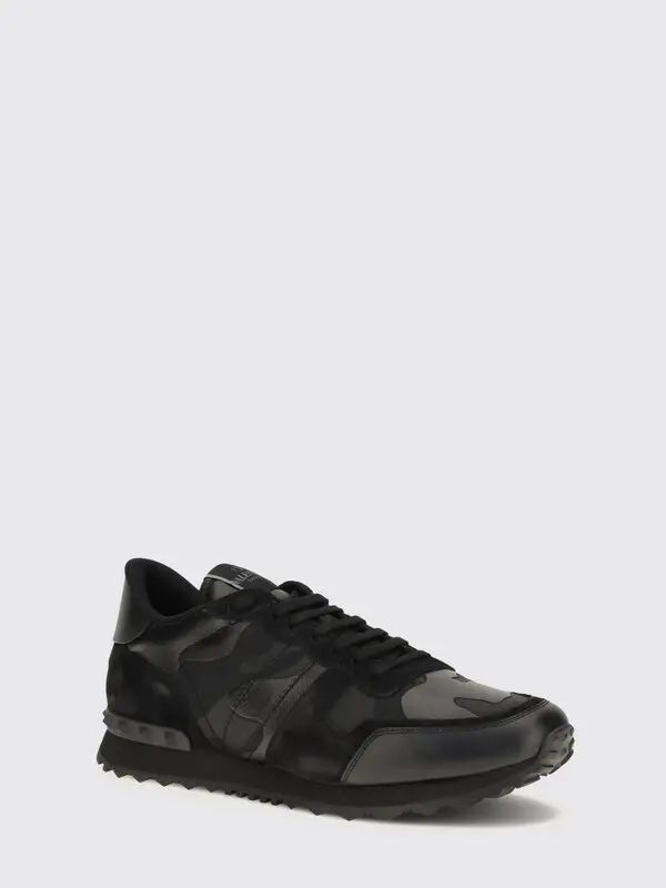 Valentino Garavani Rockrunner Camouflage Leather And Suede Sneakers