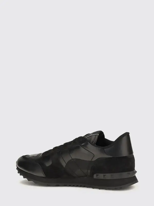 Valentino Garavani Rockrunner Camouflage Leather And Suede Sneakers