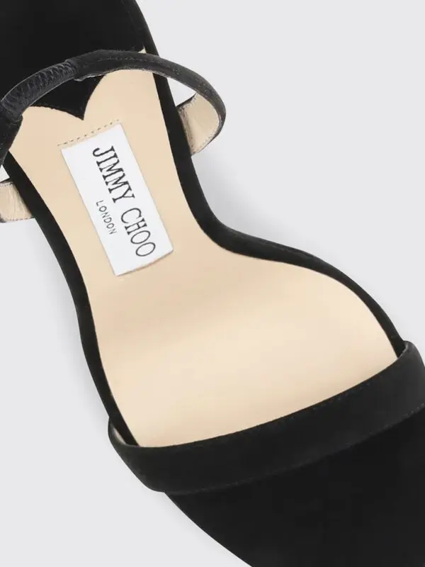 JIMMY CHOO Suede High Heel Slingback Sandals - Black