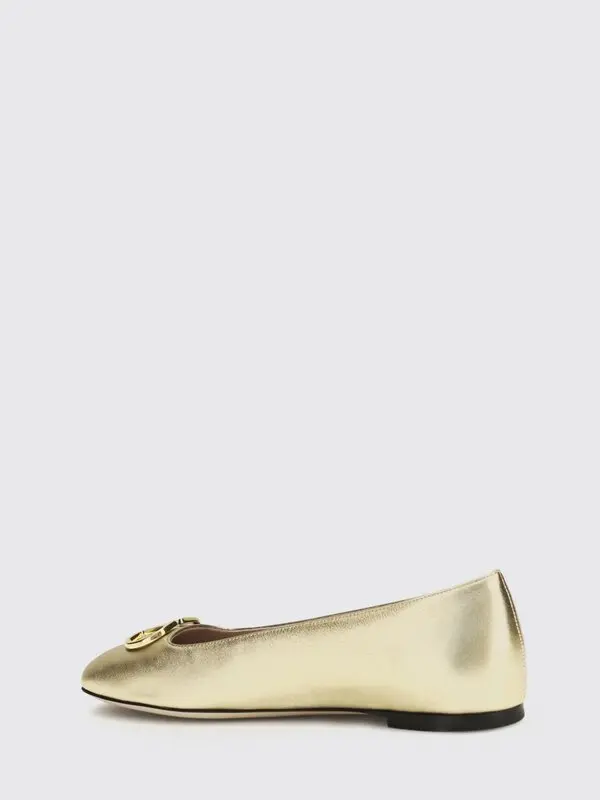 Valentino Garavani Vlogo Signature Laminated Nappa Ballet Flats - Gold