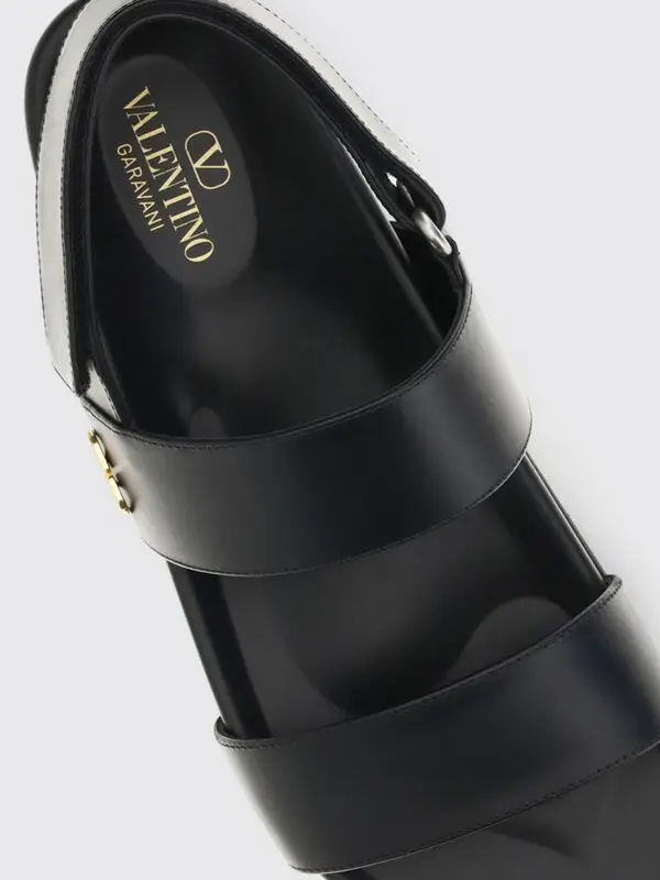 Valentino Garavani Vlogo Calfskin Leather Slingback Sandals