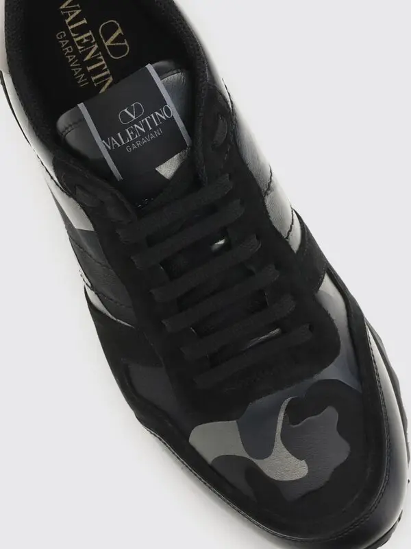 Valentino Garavani Rockrunner Low-top Trainers In Leather And Suede With Camouflage Pattern