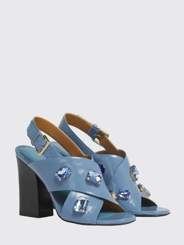 Marni Embellished Block Heel Slingback Sandals