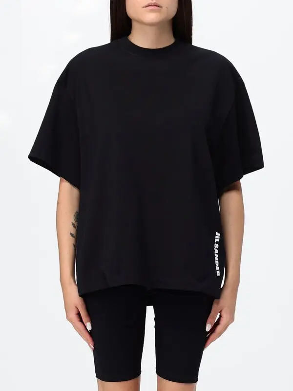 JIL SANDER Dropped Shoulder Relaxed Fit Cotton T-shirt - Black