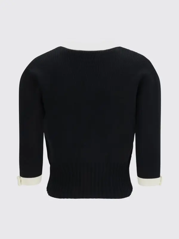 Valentino Garavani Slim Fit Cotton Cardigan With V-neck And Contrast Trim