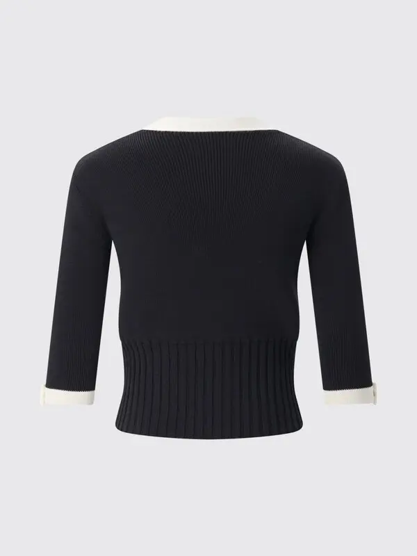 Valentino Garavani Slim Fit Cotton Cardigan With V-neck And Contrast Trim