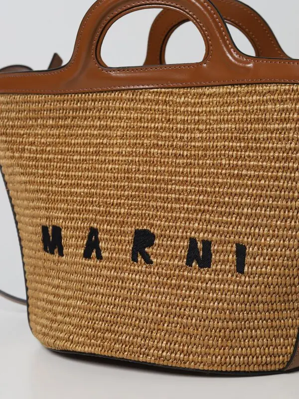 Marni Tropicalia Leather And Raffia Bag