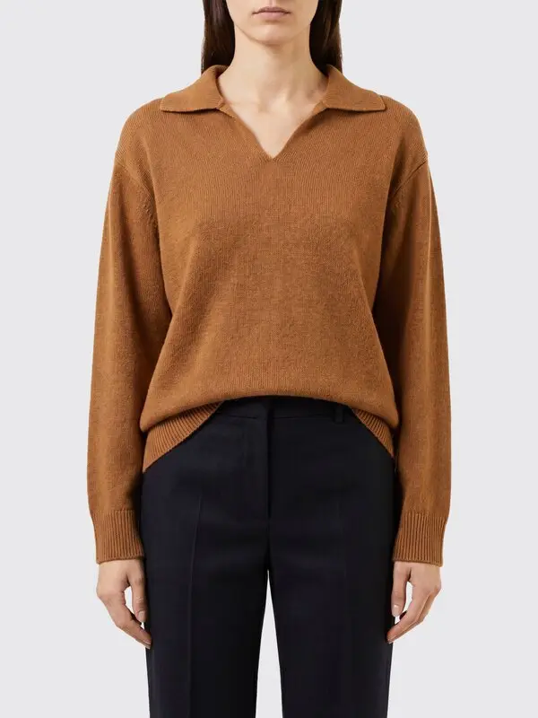 Valentino Garavani Long-sleeved Knitted Cashmere Polo With V-neck - Leather