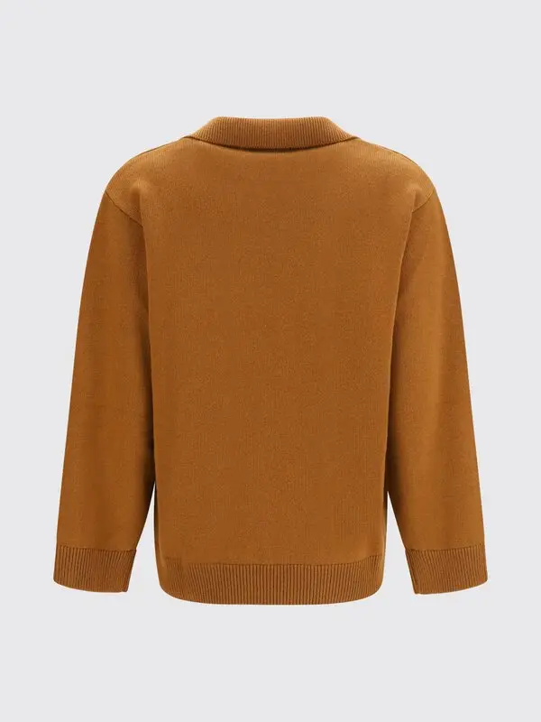Valentino Garavani Long-sleeved Knitted Cashmere Polo With V-neck - Leather