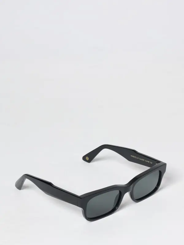 OPHY X BORSALINO Marcello Rectangular Acetate Sunglasses - Black