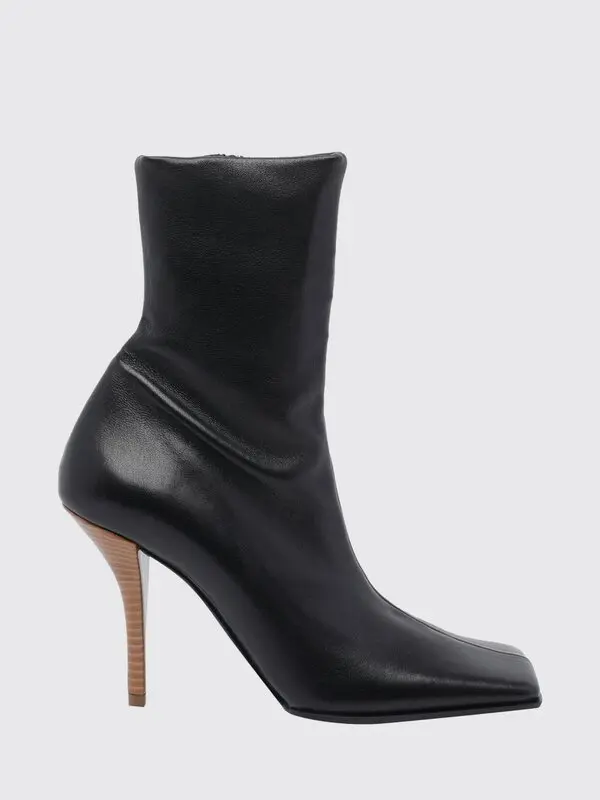 Alaïa Smooth Leather Ankle Boots With Square Toe And Stiletto Heel - Black