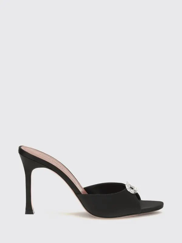 Amina Muaddi Camelia Crystal Embellished Stiletto Sandals - Black