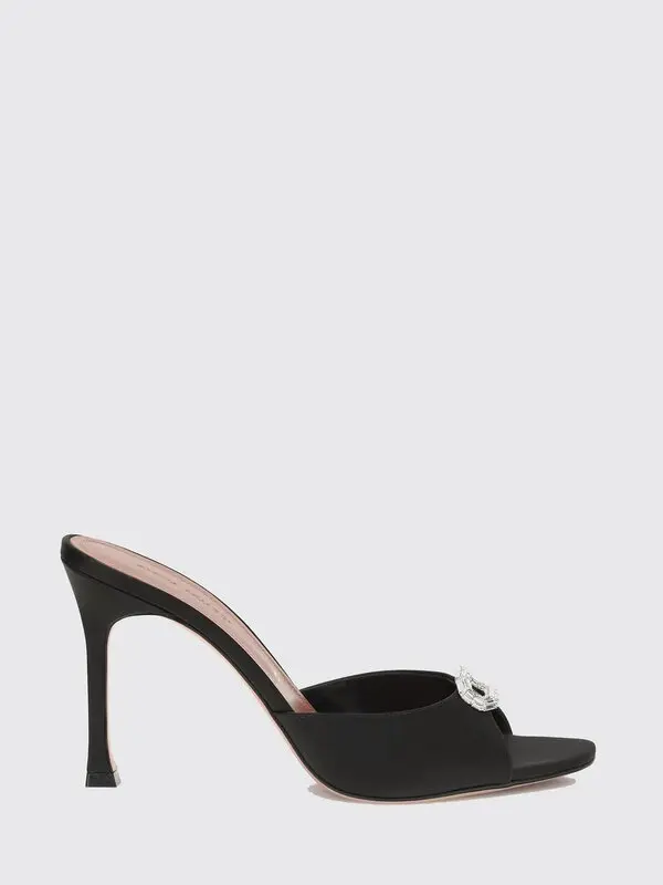 Amina Muaddi Camelia Crystal Embellished Stiletto Sandals - Black