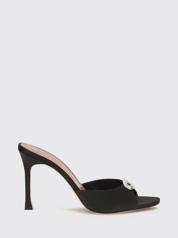 Amina Muaddi Camelia Crystal Embellished Stiletto Sandals - Black