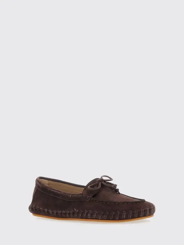 Le Monde Beryl Suede Driver Loafers With Woven Straps - Brown