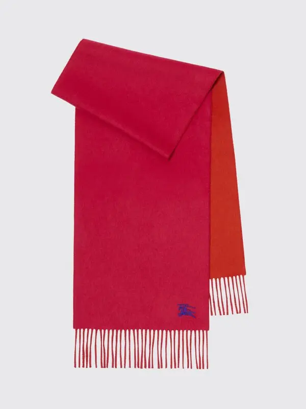Burberry Reversible Scarf In 100% Cashmere With Embroide Ekd Logo