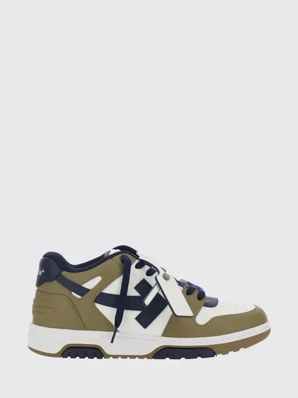 Off-White Calfskin Trainers With Arrows Logo - Green