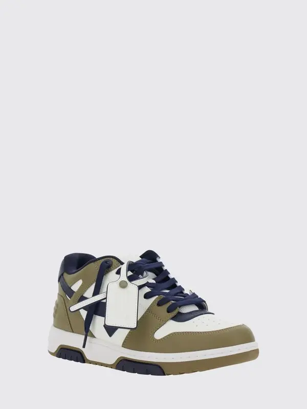 Off-White Calfskin Trainers With Arrows Logo - Green
