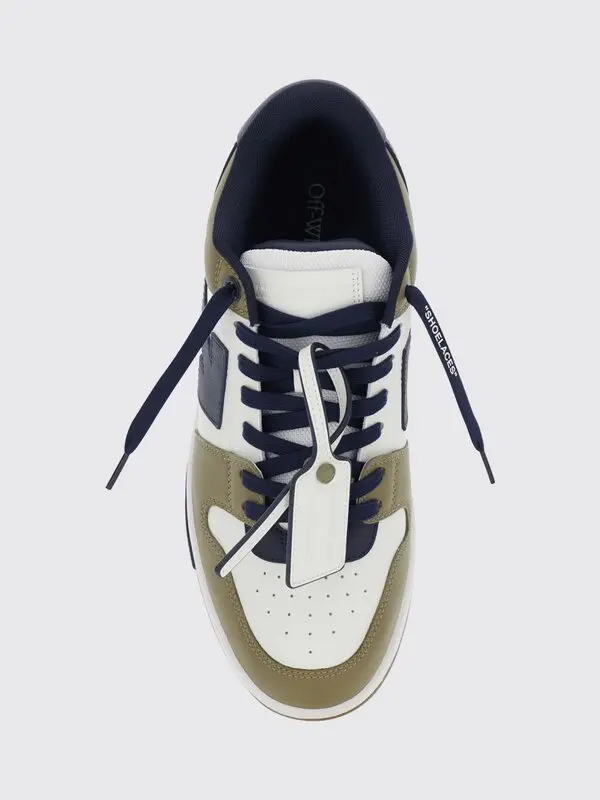 Off-White Calfskin Trainers With Arrows Logo - Green