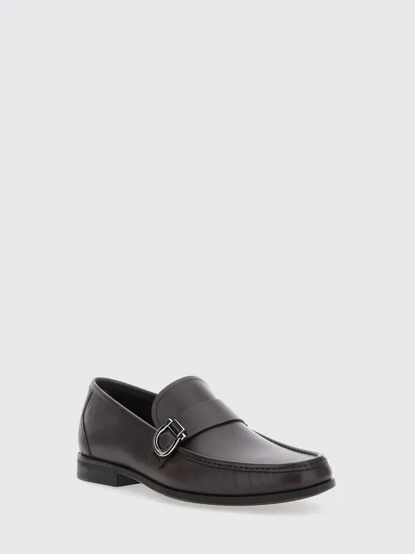FERRAGAMO Smooth Calf Leather Gancini Loafers