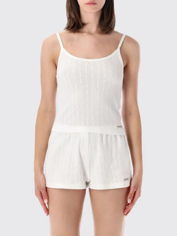 SPORTY & RICH Ribbed Camisole - White