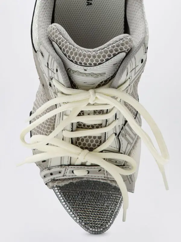 Balenciaga Stapler Mesh Mules - Grey