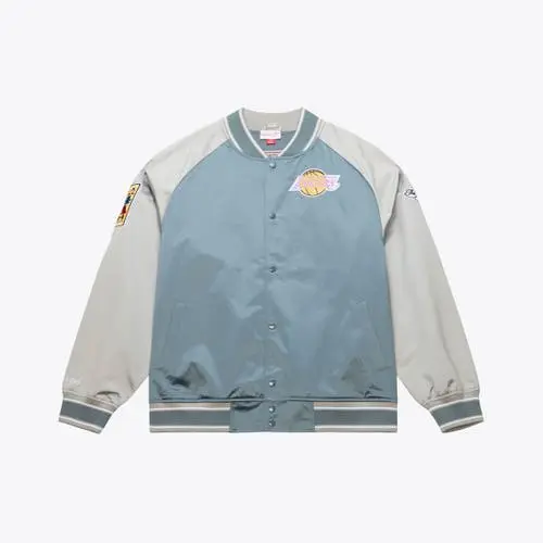 Mitchell & Ness Los Angeles Lakers Thunderstorm Lightweight Satin Full-snap Jacket