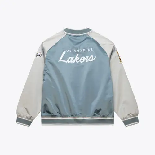 Mitchell & Ness Los Angeles Lakers Thunderstorm Lightweight Satin Full-snap Jacket