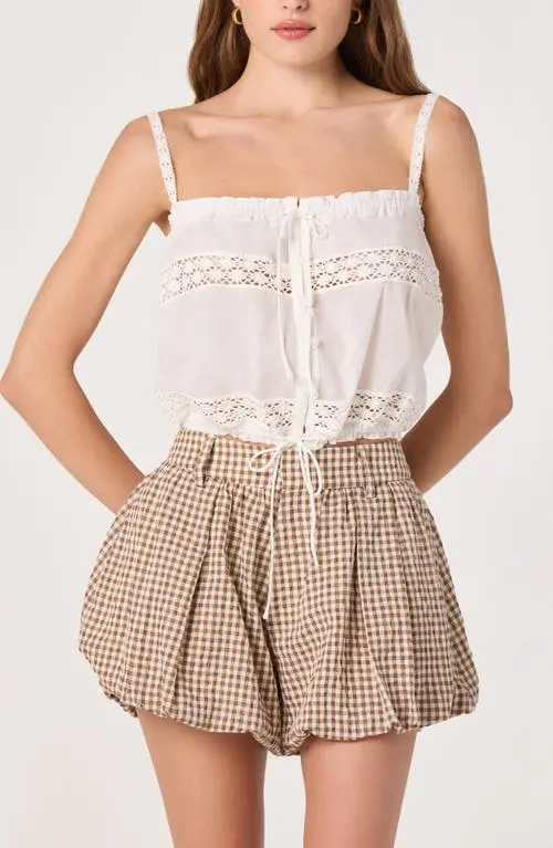 Astr The Label Margeen Cotton Gingham Bubble Shorts