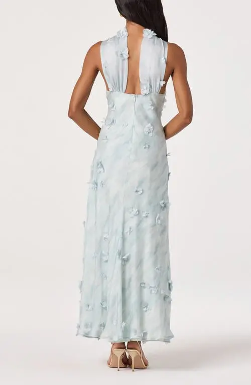 Astr The Label Floral Appliqué High Neck Slipdress