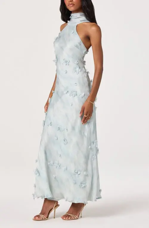 Astr The Label Floral Appliqué High Neck Slipdress