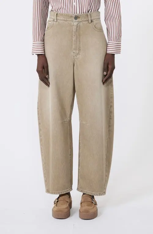 Max Mara Arcadia Barrel Leg Jeans - Beige