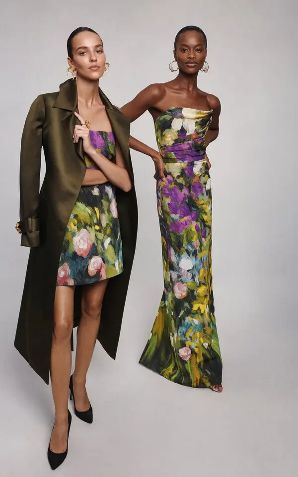 Oscar De La Renta Long-sleeve Silk-satin Gabardine Coat