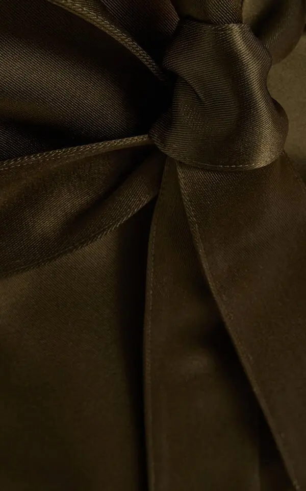 Oscar De La Renta Long-sleeve Silk-satin Gabardine Coat