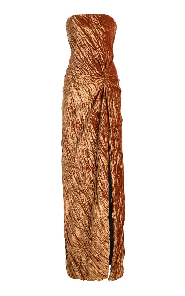 Oscar De La Renta Strapless Velvet Gown