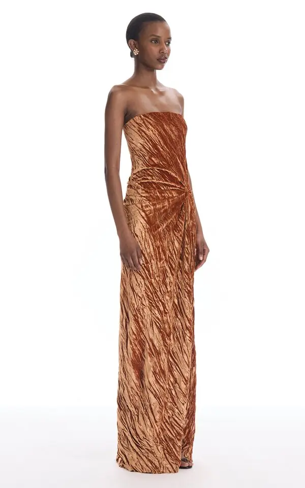 Oscar De La Renta Strapless Velvet Gown