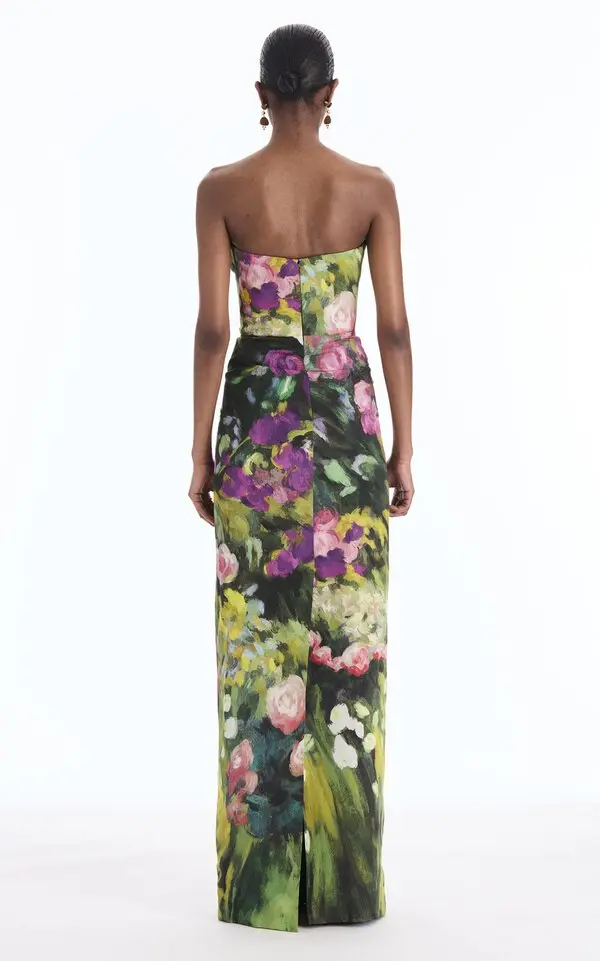 Oscar De La Renta Abstract Garden Faille Gown
