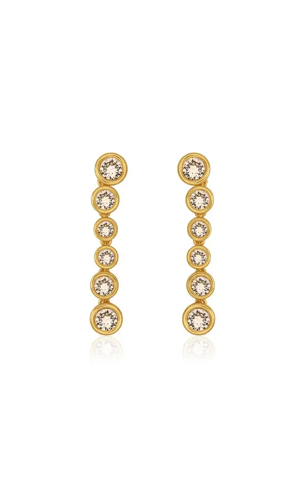 Oscar De La Renta Crystal Sphere Drop Earrings - Orange