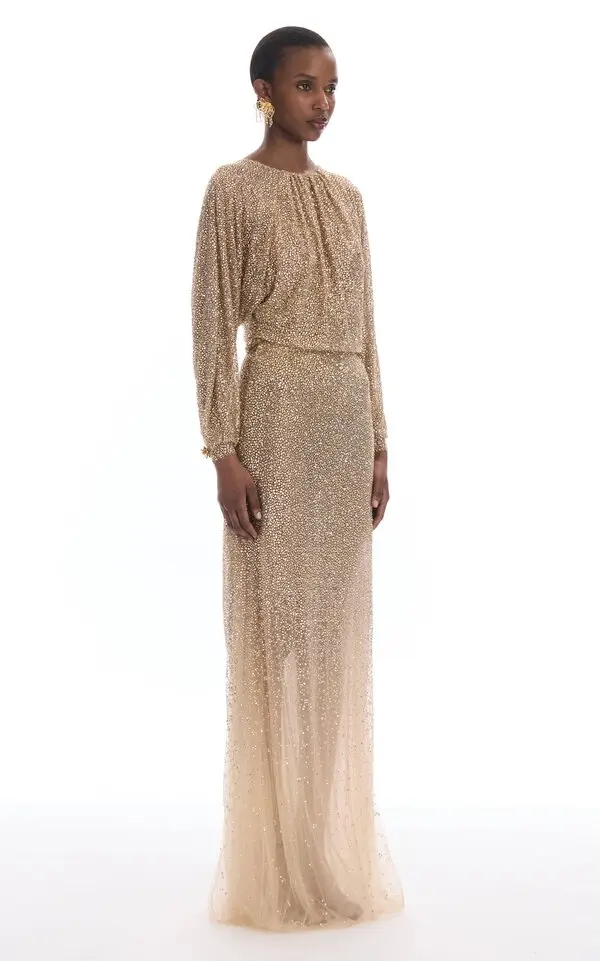 Oscar De La Renta Crystal-embroidered Caftan