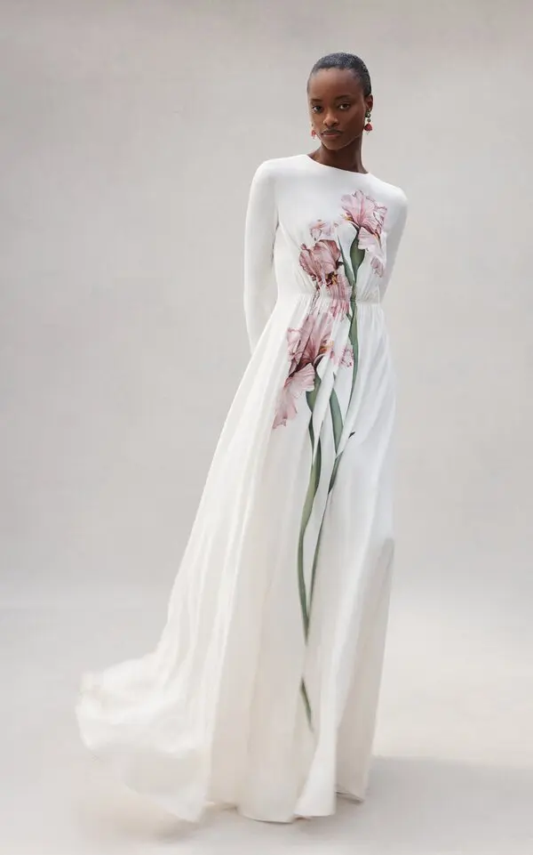 Oscar De La Renta Painted Iris Gown