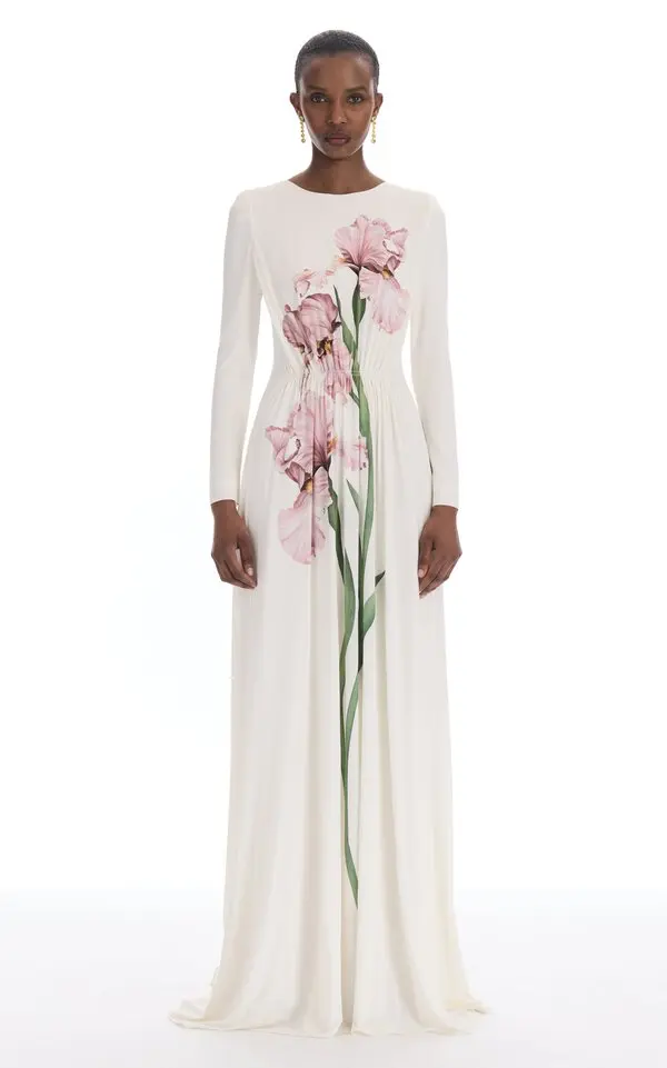 Oscar De La Renta Painted Iris Gown
