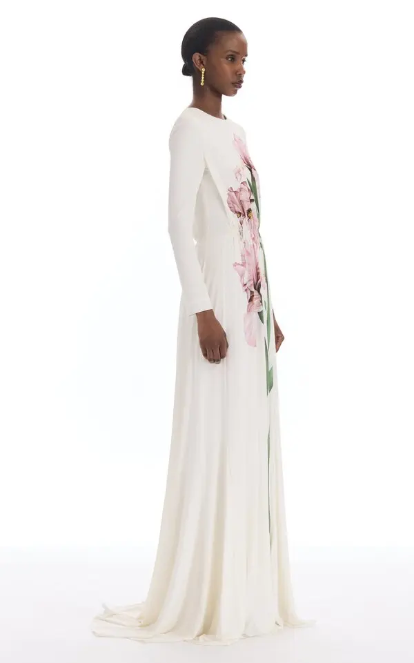 Oscar De La Renta Painted Iris Gown