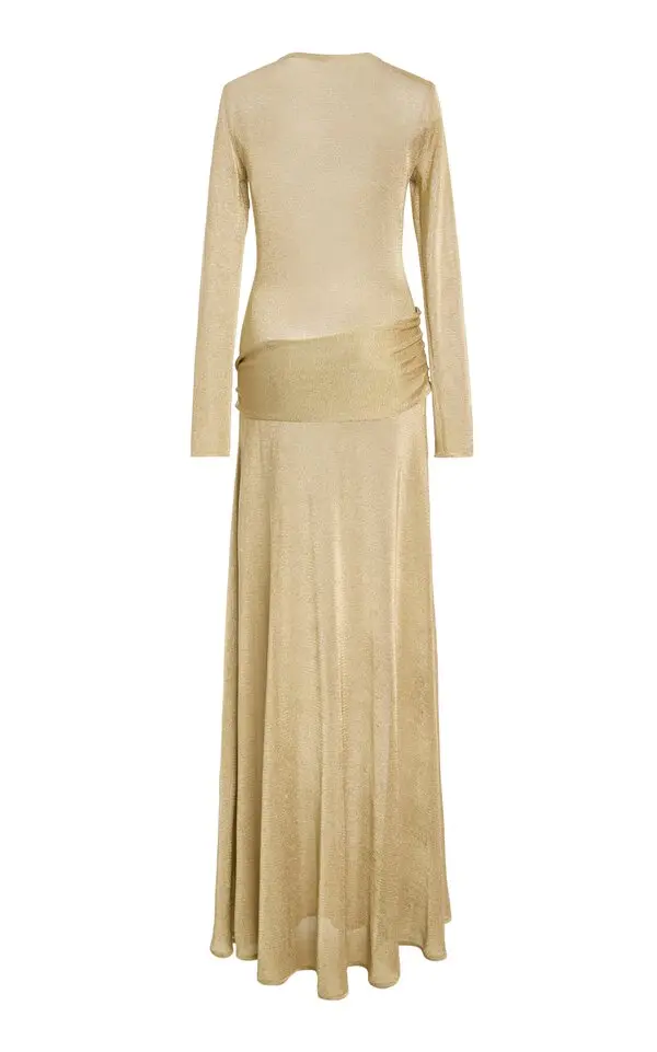 Oscar De La Renta Metallic Knit Gown