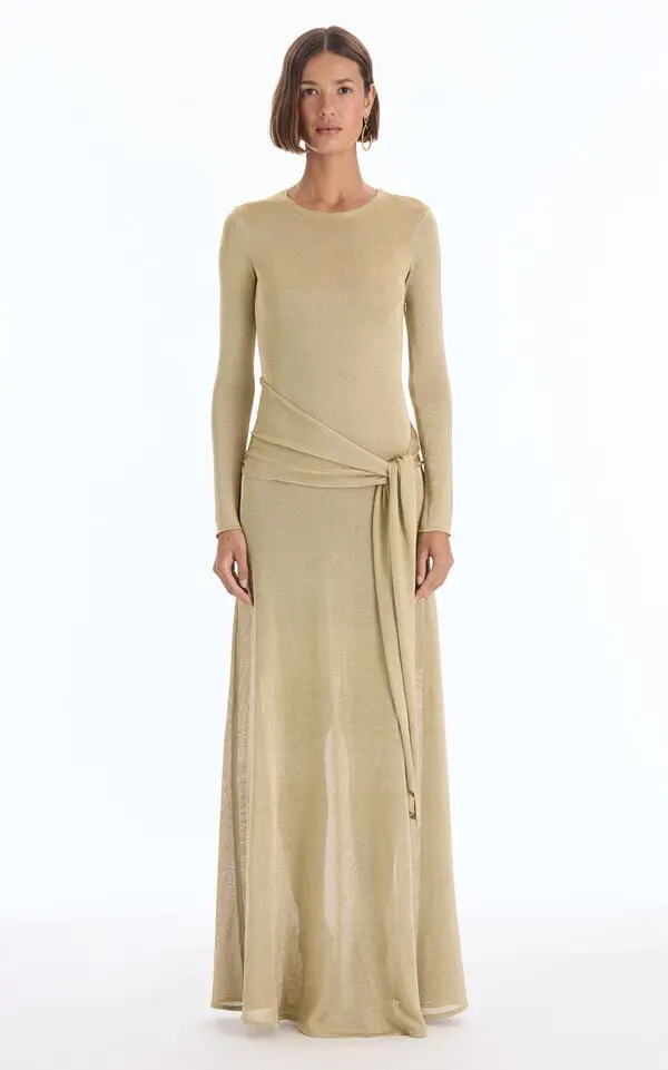 Oscar De La Renta Metallic Knit Gown