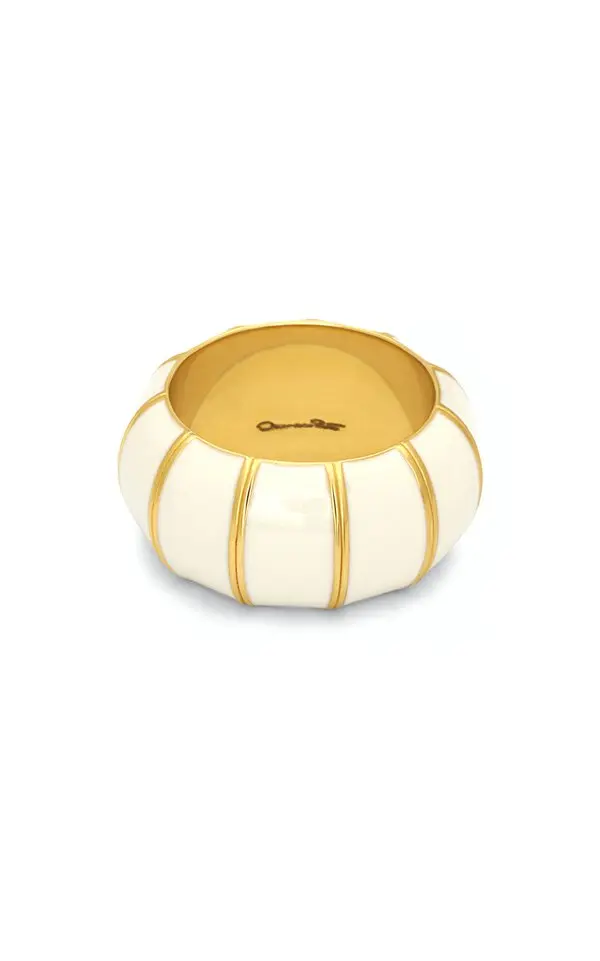 Oscar De La Renta Enamel Link Ring - Ivory