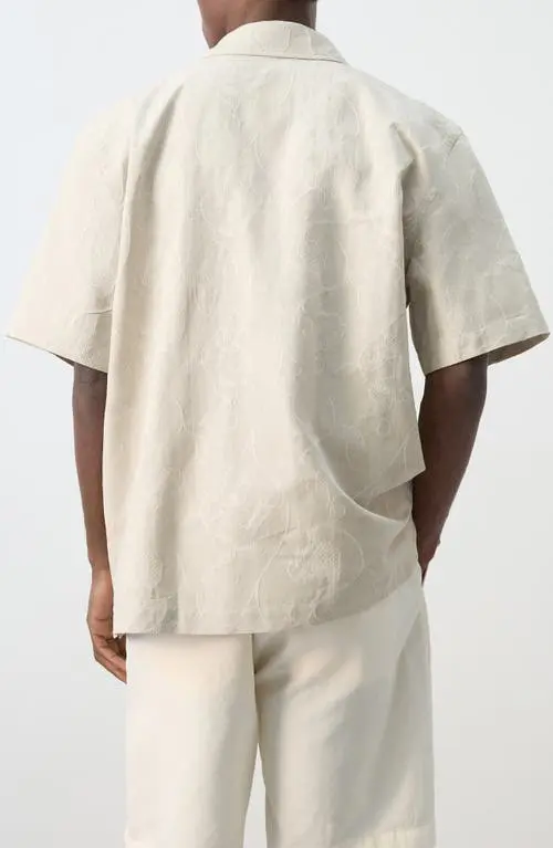 Mango Embroidered Short Sleeve Button-up Shirt