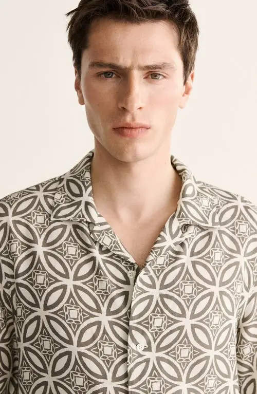 Mango Printed Camp Shirt